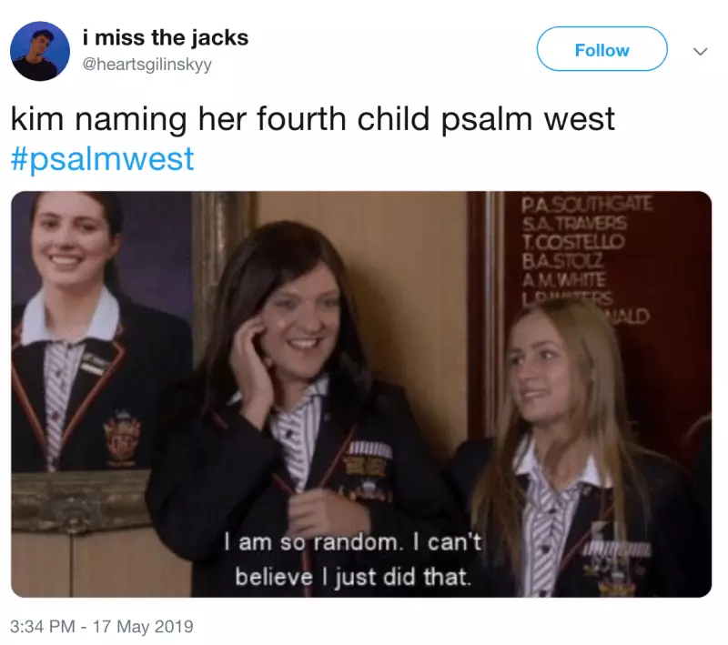 Kim Kardashian kaj Kanye West Baby Name Psalm West Twitter Reactions