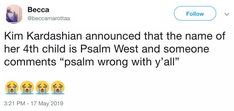 Kim Kardashian 和 Kanye West 婴儿名字 Psalm West Twitter 反应