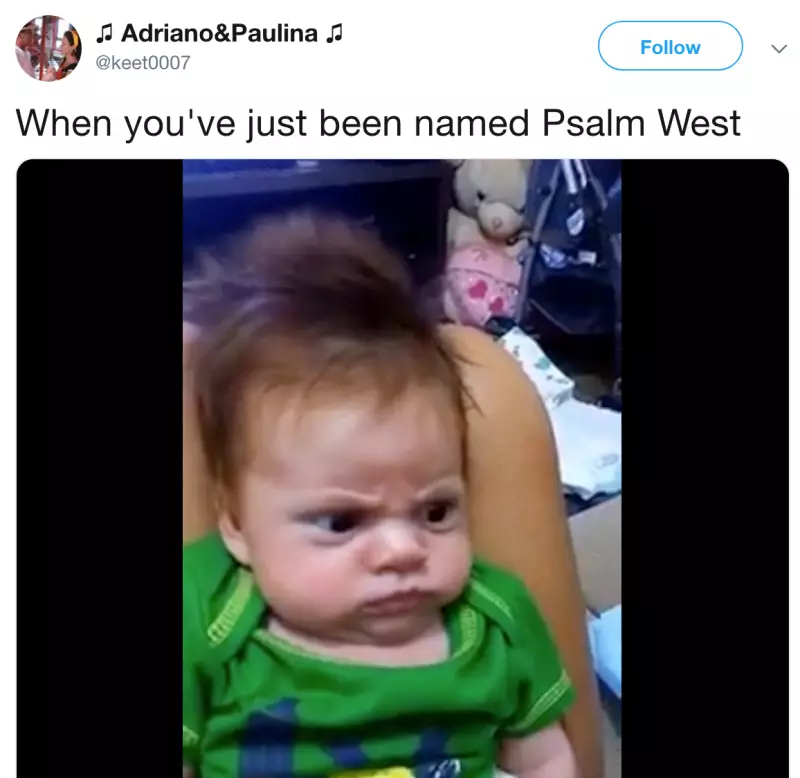 Kim Kardashian og Kanye West Babynavn Psalm West Twitter-reaksjoner