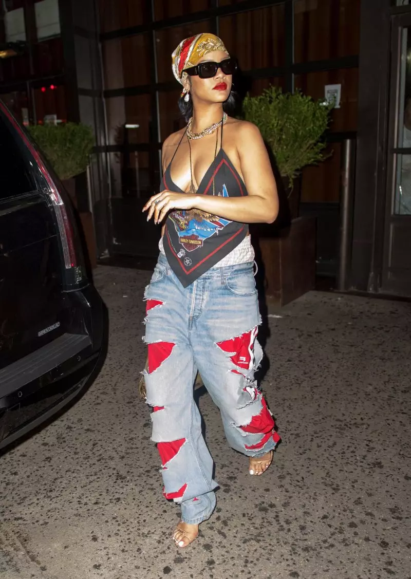 Rihanna Braless