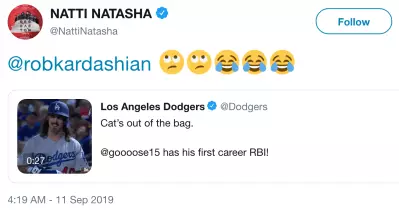 Rob Kardashian 調情 Natti Natasha Twitter