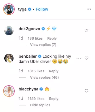 Blac Chyna fica flertando com Tyga no Instagram