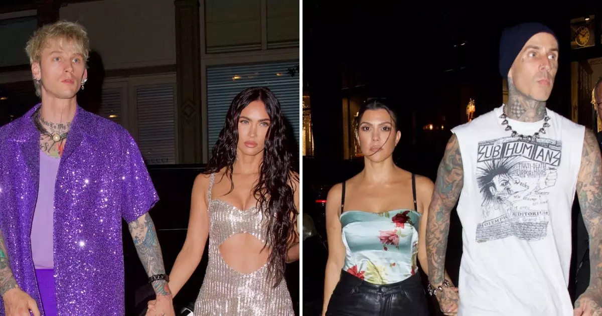 Megan Fox, MGK, Kourtney K. thiab Travis Barker Ob Hnub Hnub Post-VMAs