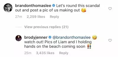 Comentarios de Brody Jenner y Brandon Thomas Lee