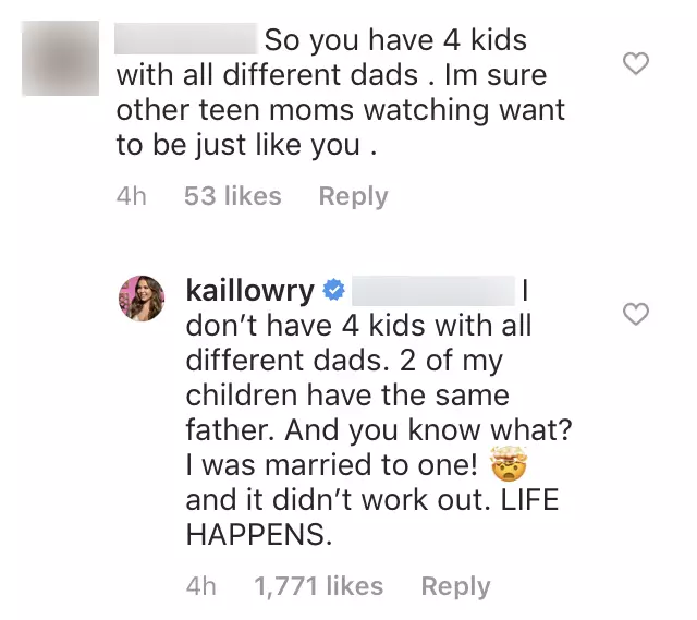 Kailyn Lowry aplaude ao odio por ter tres papás diferentes