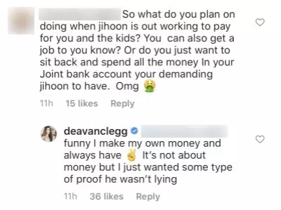 Starul logodnicului de 90 de zile, Deavan Clegg, neagă că vrea să cheltuiască toți banii lui Jihoon Lee