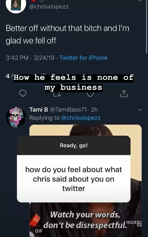 كەيلىن لوۋرىي Ex Chris Lopez غا جاۋاب قايتۇردى