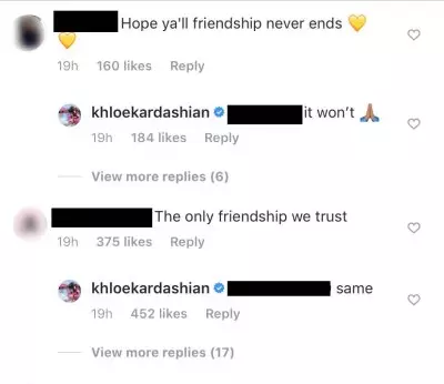 Khloe Kardashian akuwoneka kuti ali ndi malingaliro a jordyn Woods mu gawo la ndemanga zaposachedwa pa instagram nkhani yake yaposachedwa ya 'kuwtk' isanachitike.