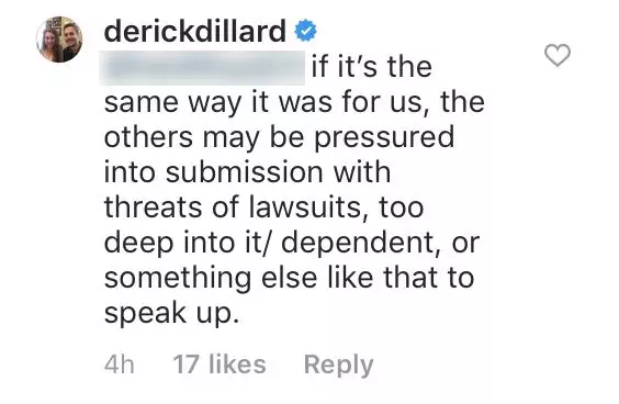 Sinabi ni derick dillard na ang kanyang mga in law ay nakakaramdam ng pressure na umasa sa pelikula