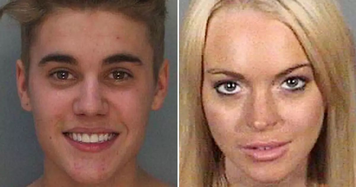 Celebrity Mugshots: Jussie Smollett, Justin Bieber, Lindsay Lohan en mear
