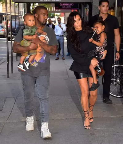 kim en kanye met kinderen