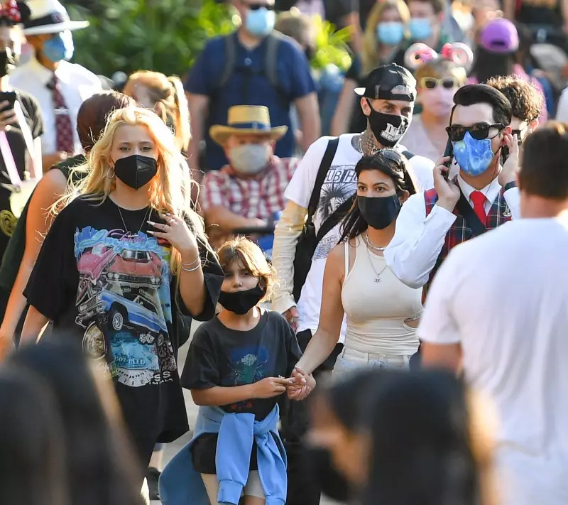 Kourtney Kardashian Travis Barker Disneyland With Kids 8