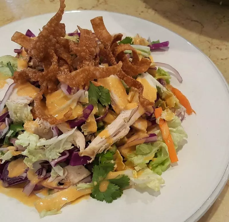 Chrissy-Teigen-Chinese-chicken-salad-April-2016