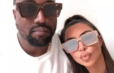 كىم كارداشىيان KAnye West بىلەن كۆزئەينەك تاقايدۇ