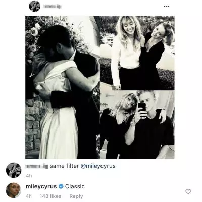 מיילי סיירוס מגיבה לתמונות עם הלהבה החדשה שלה קודי והאקסים ליאם, קייטלין: 'קלאסי'