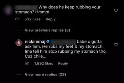 nicki minaj fesi si awọn agbasọ oyun lori ig