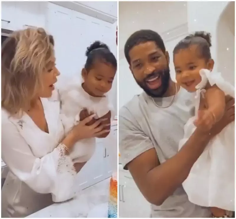 Khloe Kardashian ak Tristan nan anivèsè nesans Trues