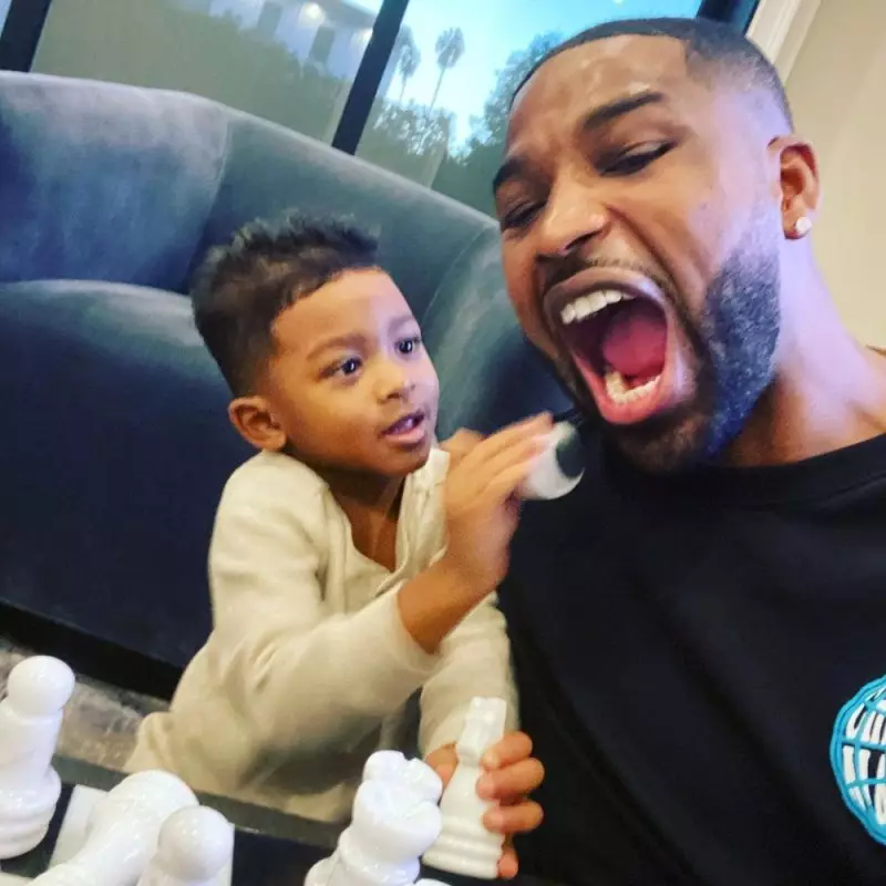 Tristan thompson con hijo príncipe