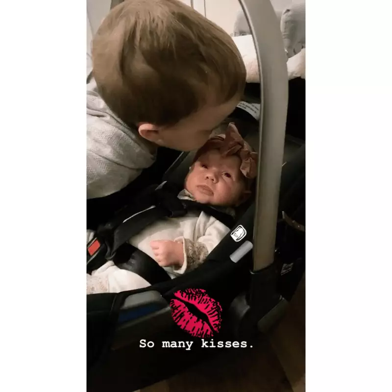 Jackson Roloff Kisses Baby Sister Lilah Ray On Her Head