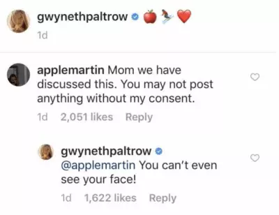 apple martin komentirajući instagram gwyneth paltrow