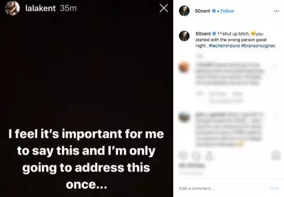 Si Lala Kent Randall Emmett Giakusahan sa Paggamit sa Droga sa 50 Cent